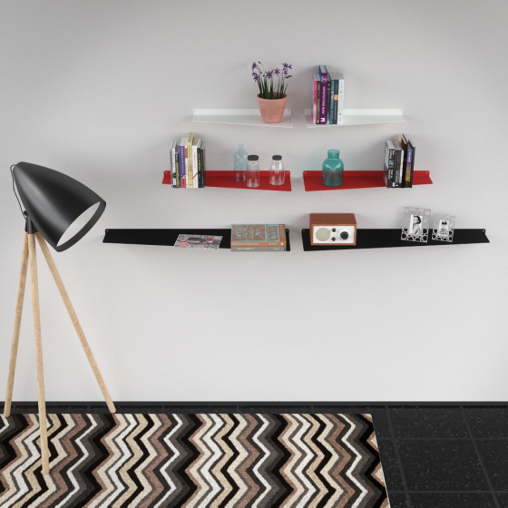 Mensola Design Flag in metallo nera