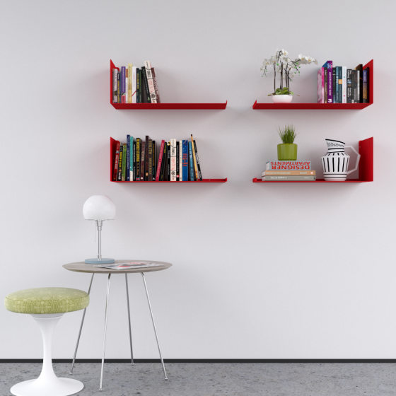 Mensola Design Queen in metallo rossa